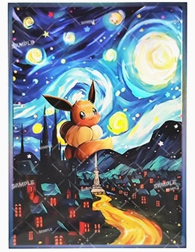 (PO) Starry Night Eevee Pikachu Mew Gengar Pokemon Card Sleeves ...