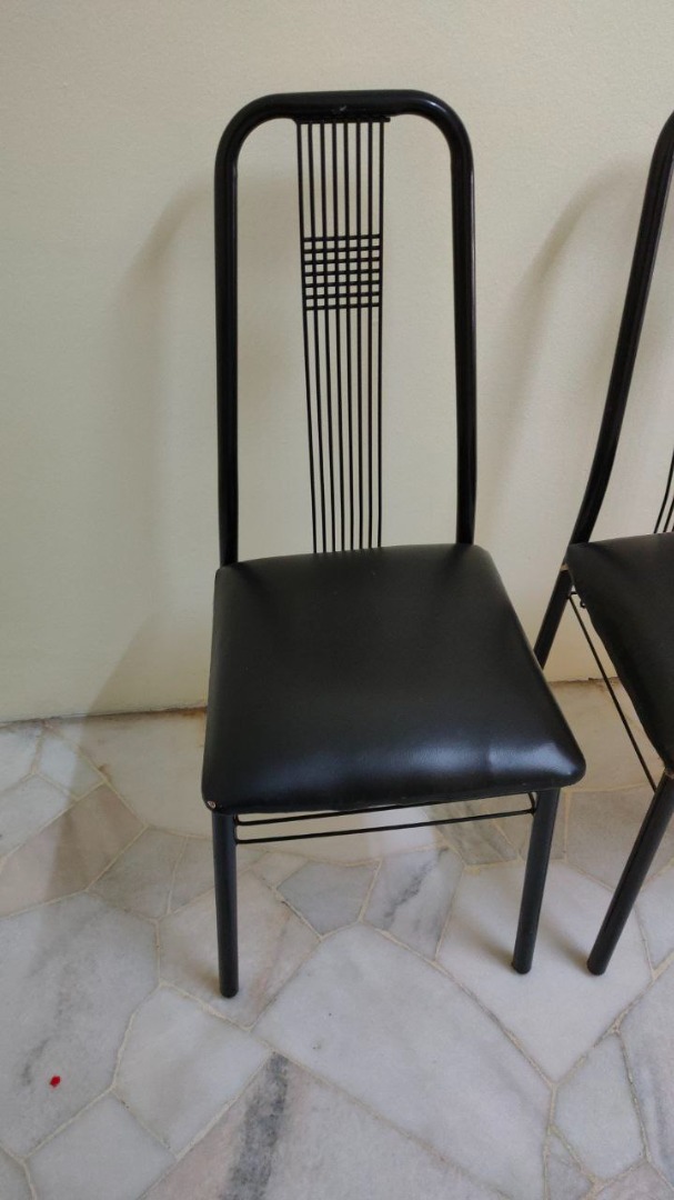 R16-E Kerusi Besi Metal Chair Black, Furniture & Home Living, Furniture ...