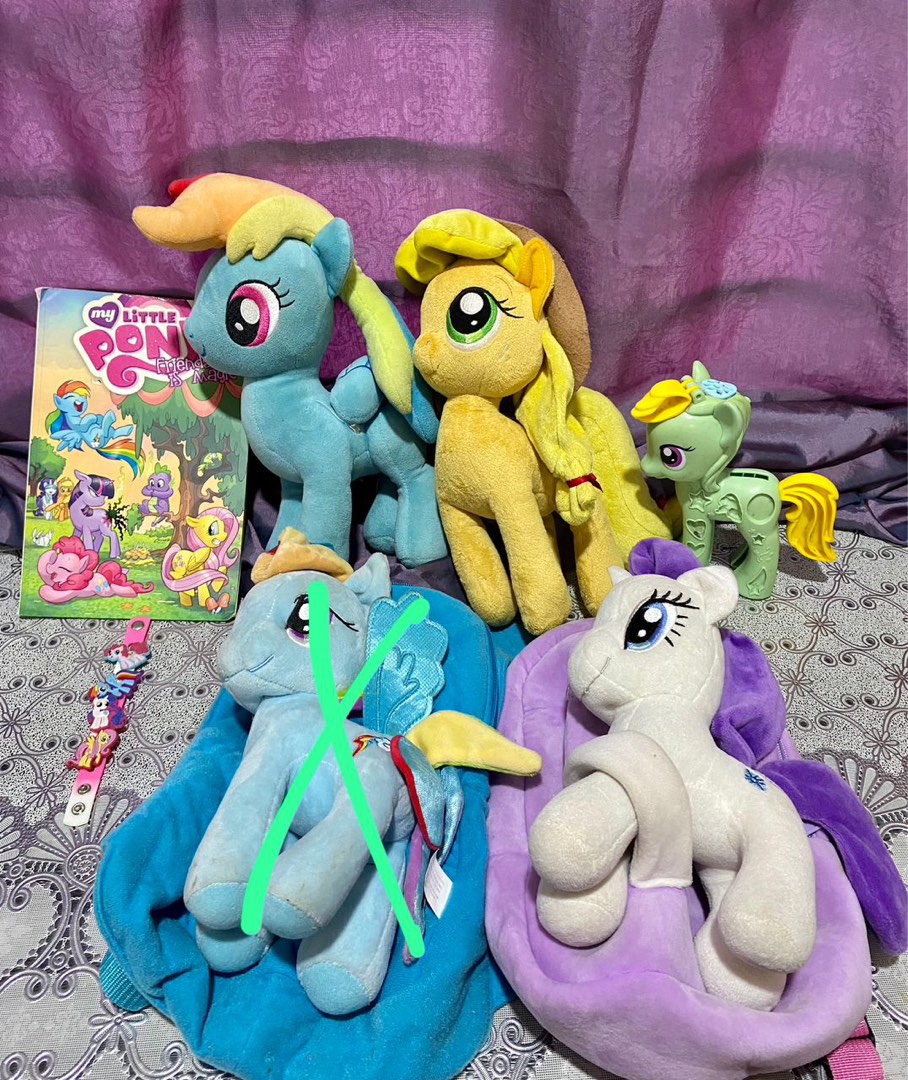 Original Hasbro Pony Rarity backpack (RM 8), Apple Jack Plush Toy (RM 8 ...