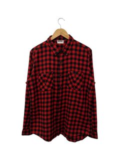 Saiz S Back Number flannel shirt kemeja kotak, Men's Fashion, Tops ...