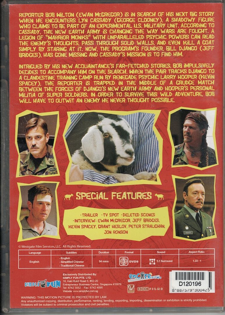 The Men Who Stare At Goats ***original dvd***, Hobbies & Toys, Music ...