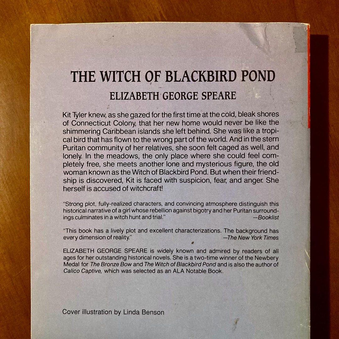The Witch of Blackbird Pond by Elizabeth George Speare (Newbery Medal ...