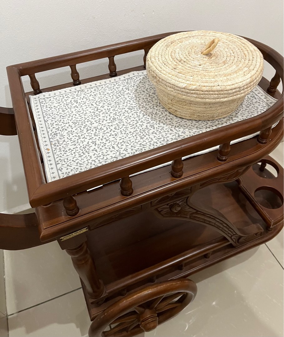 Trolley meja Kayu Jati, Furniture & Home Living, Furniture, Tables ...