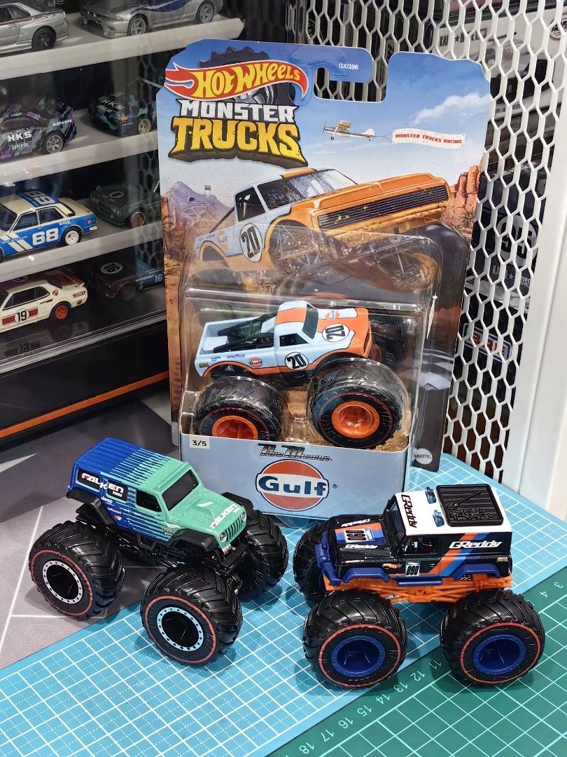 WTS: Hot Wheels Monster Trucks (Lot of 3pcs) Gulf / Falken / Greddy (Jeep / Defender / Pure ...