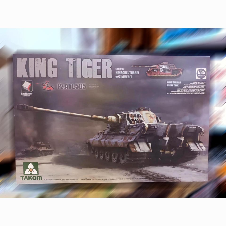 【拼裝模型_戰車】1:35 1/35 三花 TAKOM 2047 505營亨舍爾虎王防磁全內構, 興趣及遊戲, 玩具 & 遊戲類 ...