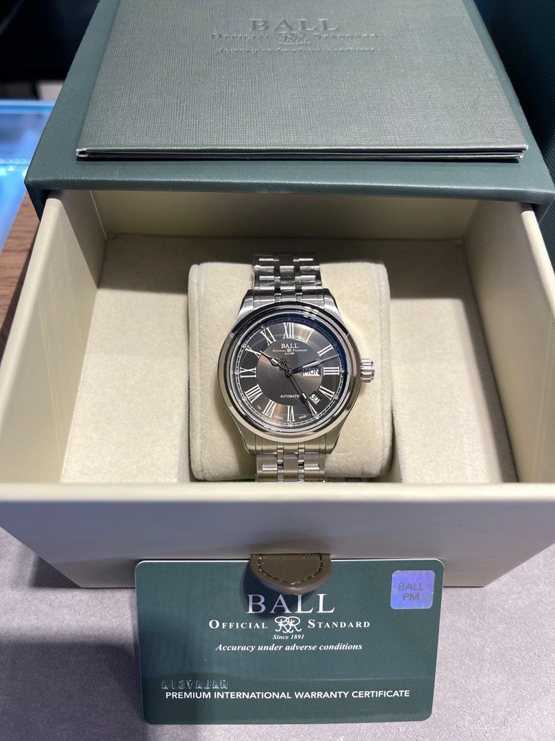 BALL WATCH TRAINMASTER ROMAN 41MM NM1058D-S4J-GY, Luxury, Watches on ...