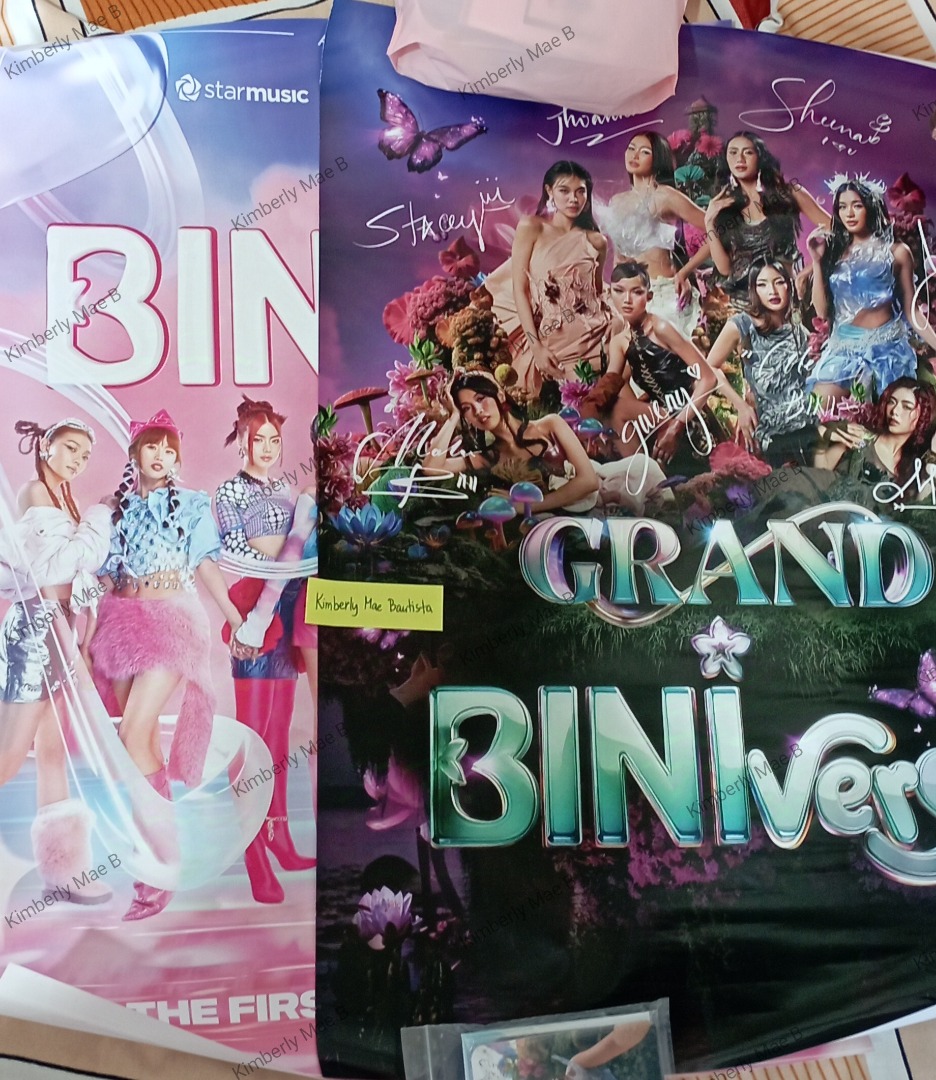BINI OFFICIAL POSTERS, Hobbies & Toys, Memorabilia & Collectibles, Fan ...