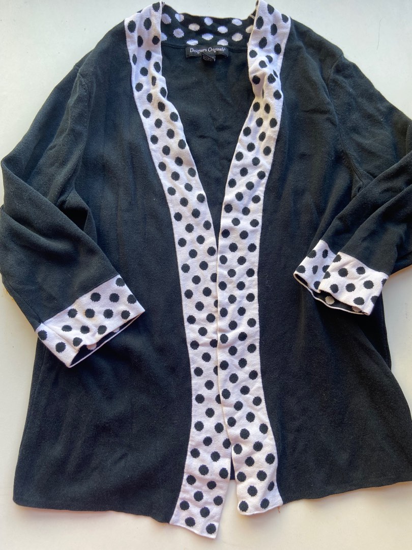 Black and White Polkadots Outerwear | Y2K Dollete Fits Coquette, Women ...