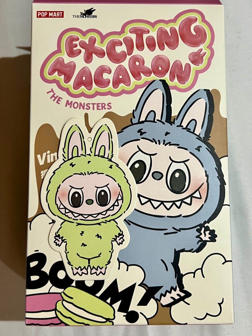 Brand New Authentic Labubu Exciting Macaron v1 green grape, Hobbies ...