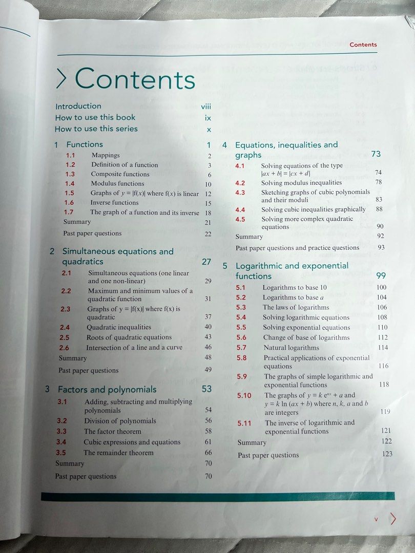Cambridge Igcse And O Level Additional Mathematics Course Book Third