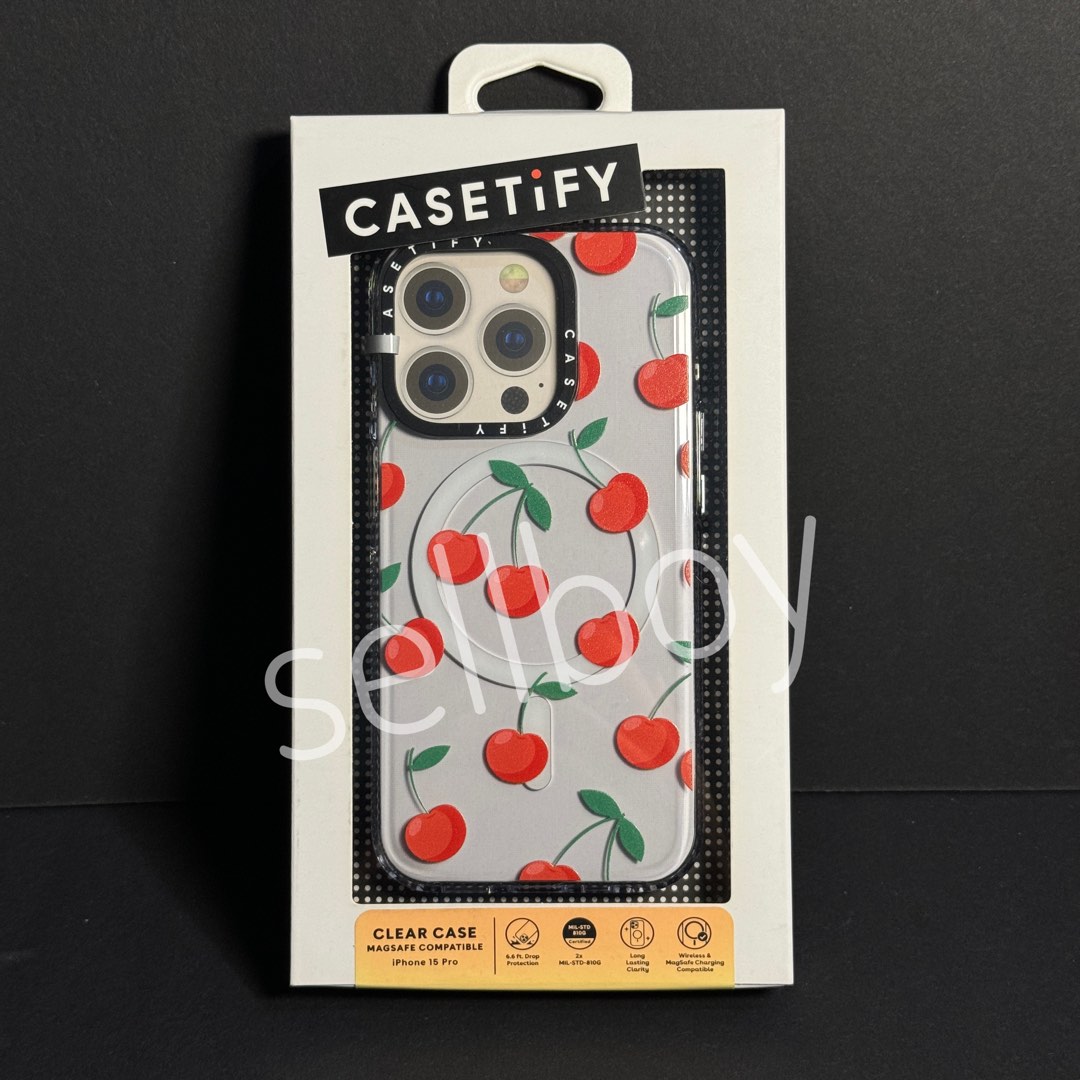 Casetify Clear Magsafe Cherries iPhone 15 Pro Case, Mobile Phones & Gadgets, Mobile & Gadget ...