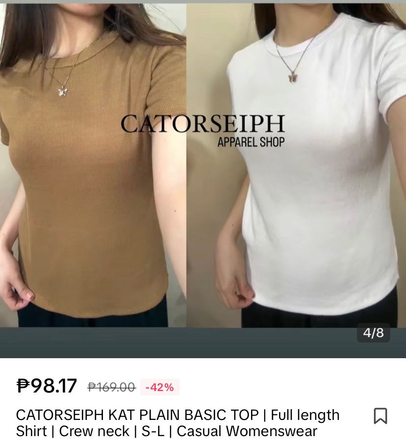 CATORSEIPH KAT PLAIN BASIC TOP | Full length Shirt, Women's Fashion ...