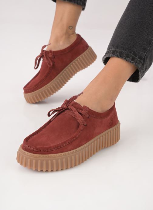 Clarks Torhill Bee Platform Shoes - Maroon Red Chestnude Suede, Women's ...