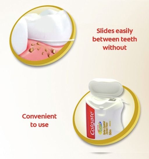 Colgate Total Tartar Control Dental Floss 25m helps remove plaque., 美容 ...