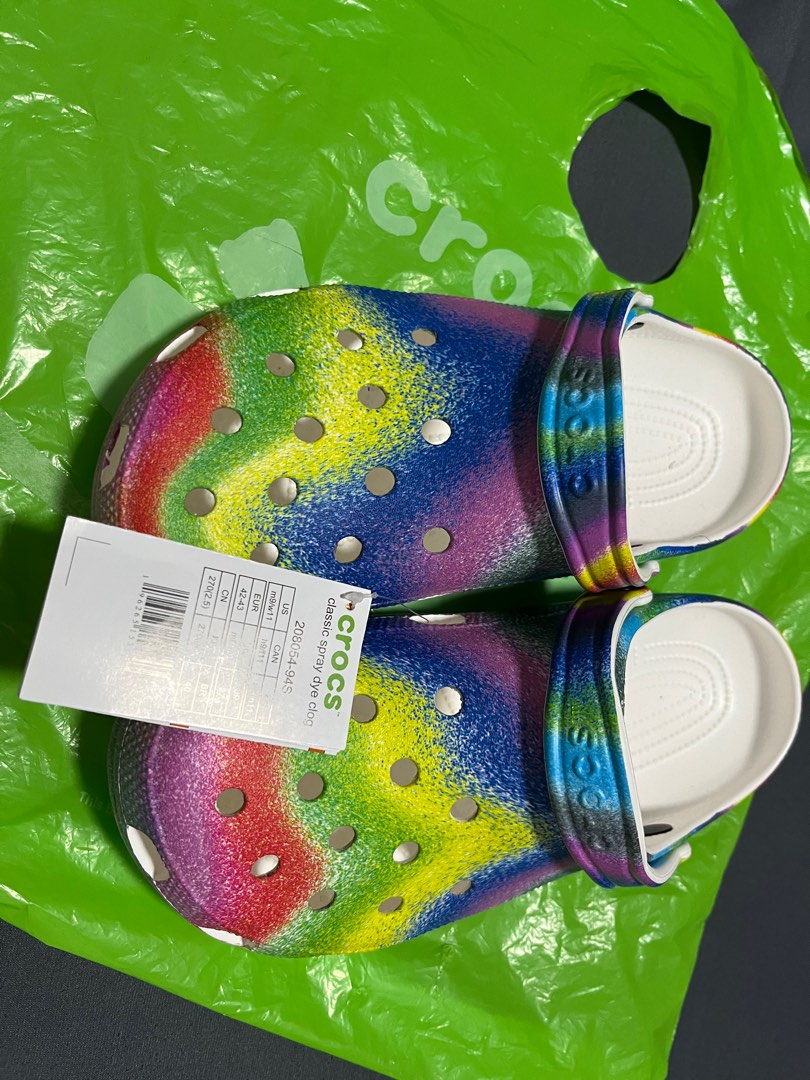 Crocs classic clog SPRAY DIE, Women's Fashion, Footwear, Slippers and ...