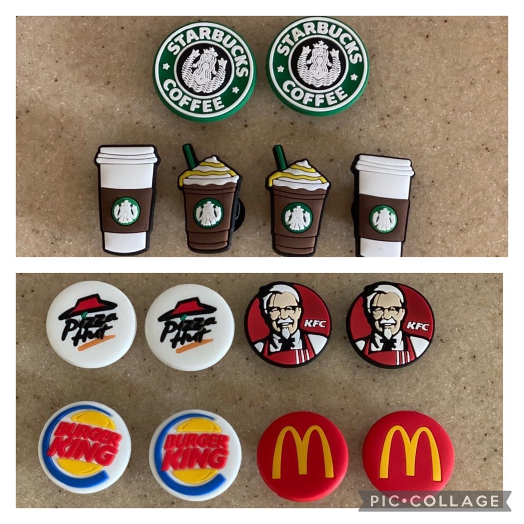 Crocs Jibbitz / Charm/Starbucks/KFC/Pizza Hut/ MacDonald/ Burger King ...