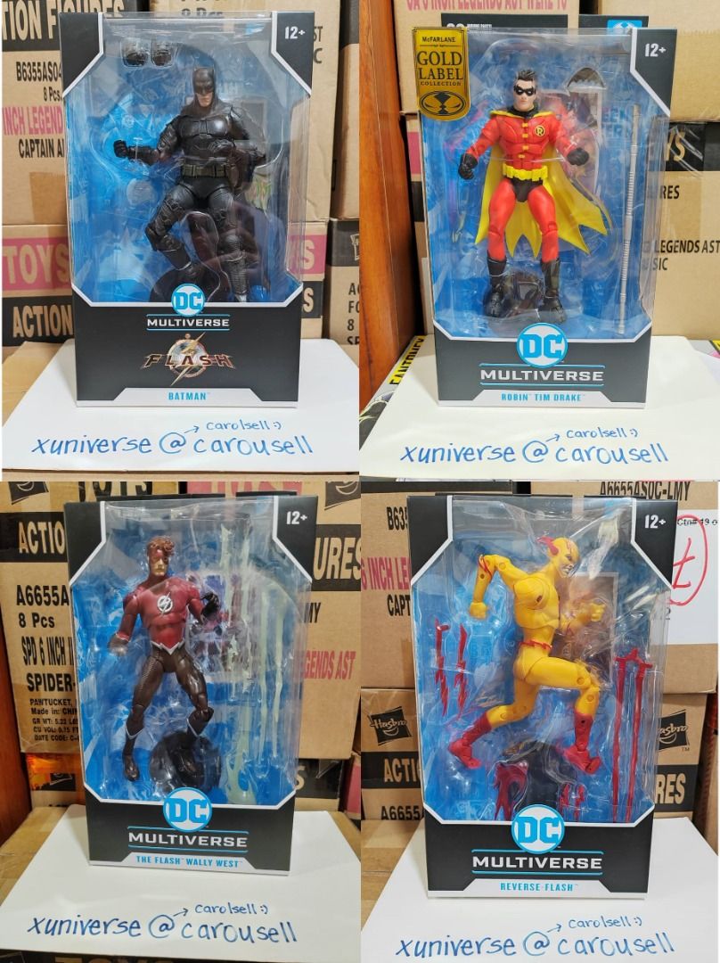 DC Multiverse BATMAN ROBIN THE FLASH REVERSE FLASH - rare sdcc marvel ...