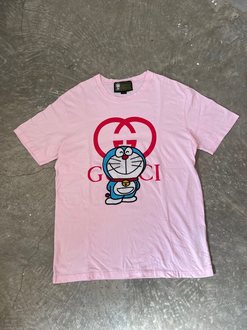 GUCCI COLLABORATION DORAEMON LOGO TEE, Women's Fashion, Tops, Shirts on ...