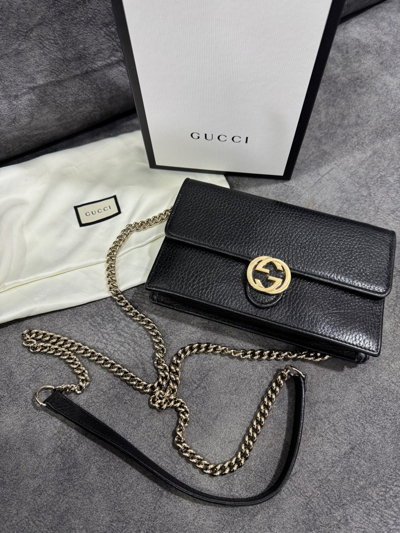 Gucci Interlocking WOC in Black, Luxury, Bags & Wallets on Carousell