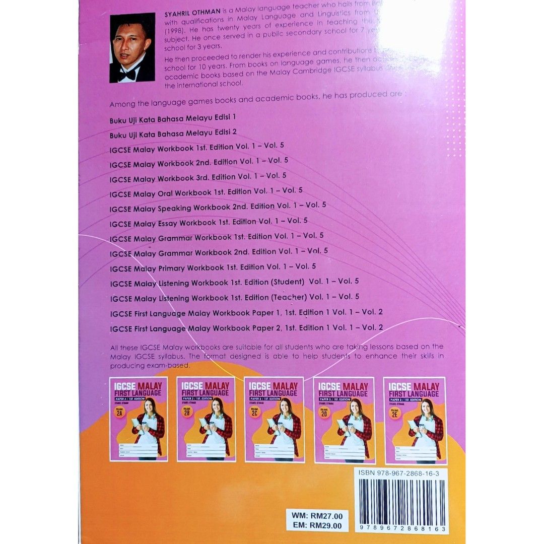 Igcse First Language Malay Paper 2 Workbook Hobbies And Toys Books