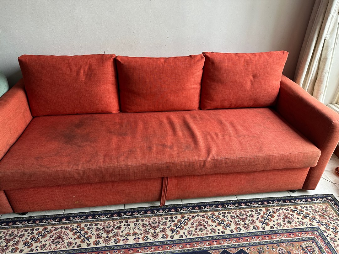 ikea orange sofa bed