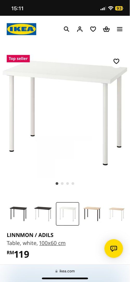 Ikea linnmon table preloved, Furniture & Home Living, Furniture, Tables ...