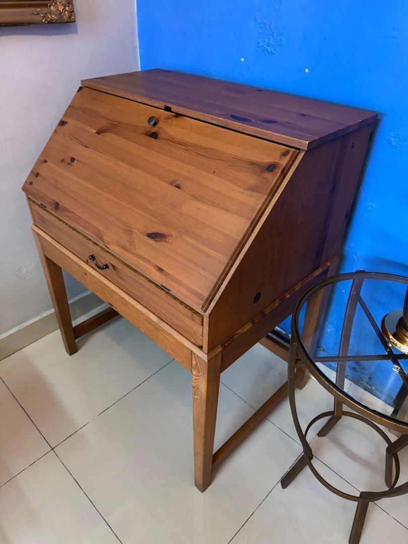 IKEA PINE BUREAU WRITING TABLE, Furniture & Home Living, Furniture ...