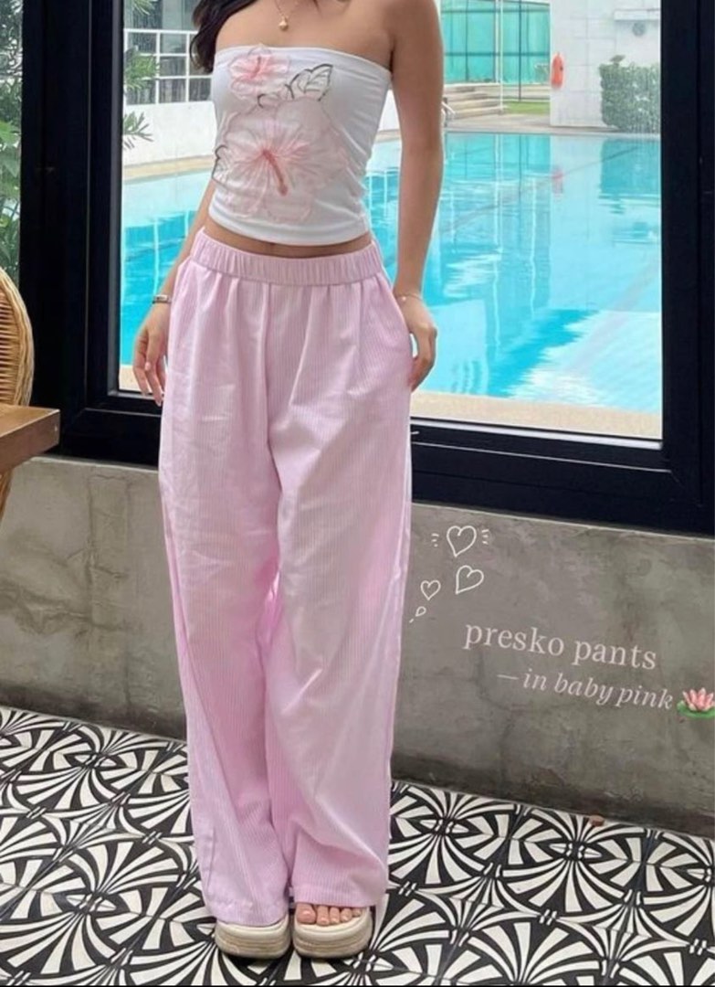 Isa the Label presko pants in pink, Women's Fashion, Bottoms, Other ...