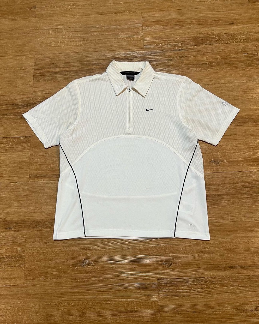 kaos polo NIKE COURT SPHERE ZIPPER snow white original mulus like new ...