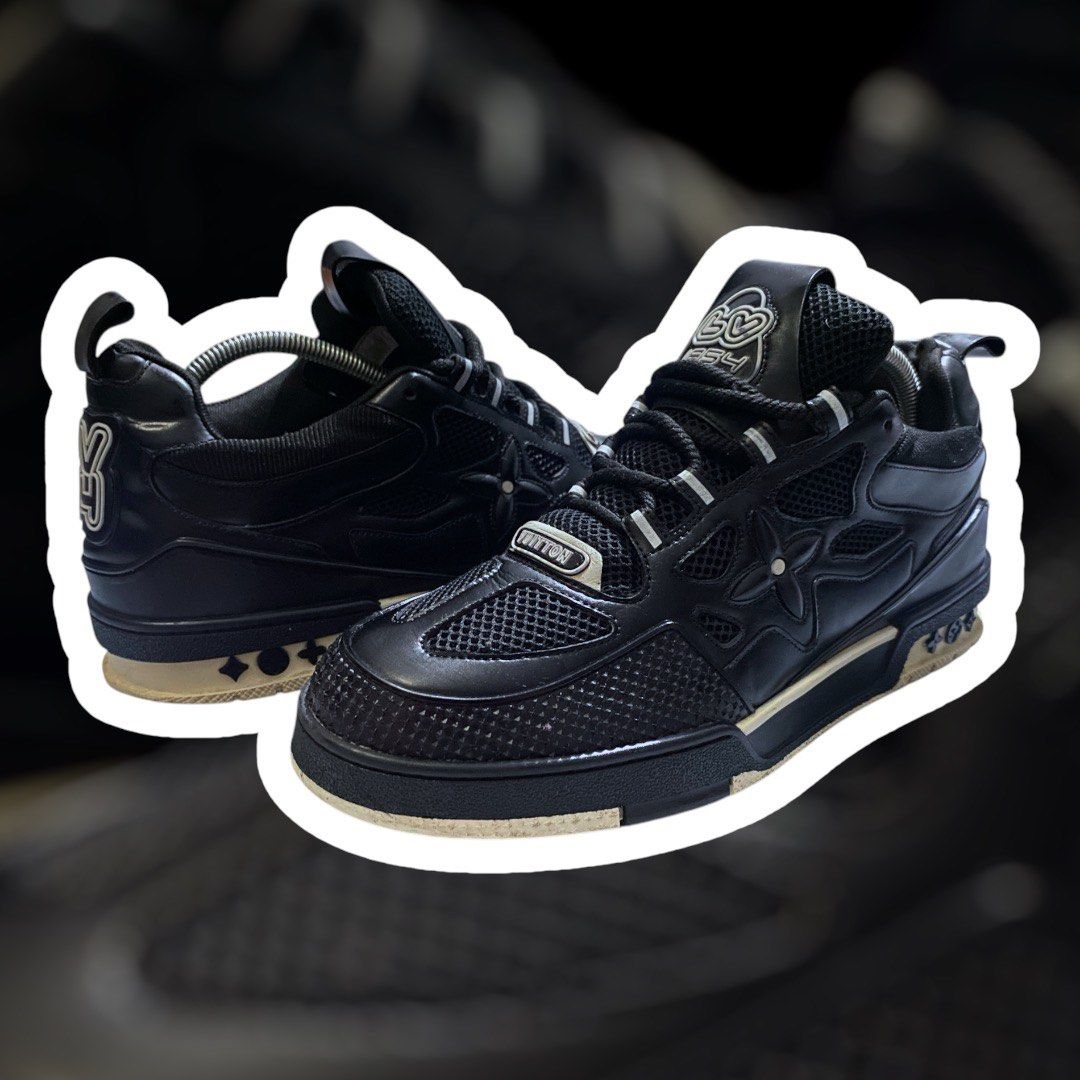 Louis Vuitton LV Black White Skate Sneakers Second Size 42 Louis Vuitton LV Black White Skate Sneakers Second Size 42