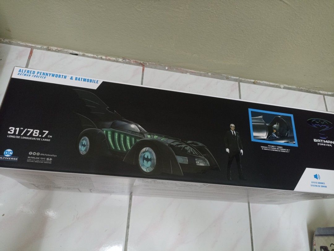 Mcfarlane dc multiverse batman forever batmobile with alfred pennyworth ...