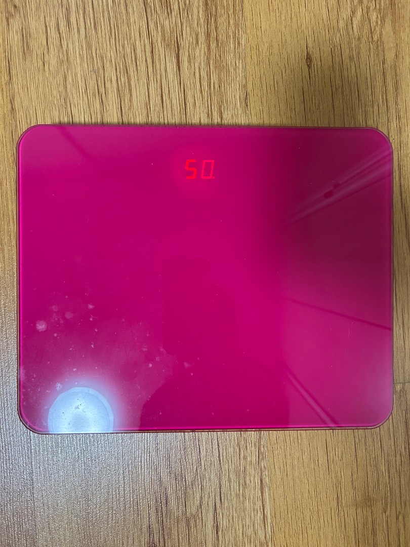 Miniso Pink Digital Weighing Scale, Health & Nutrition, Health Monitors ...