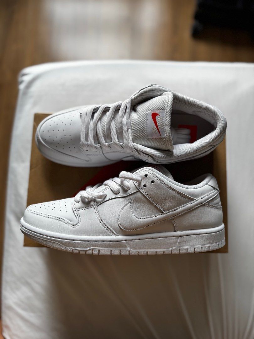 Nike Dunk Low Pro Triple White (Orange Label), Women's Fashion ...