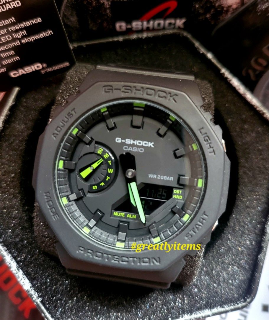 Original CASIO G-Shock GA-2100 Neon Accent Series Digital Analog Watch ...