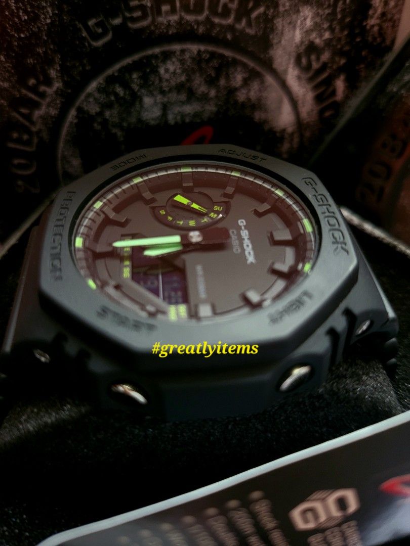 Original CASIO G-Shock GA-2100 Neon Accent Series Digital Analog Watch ...
