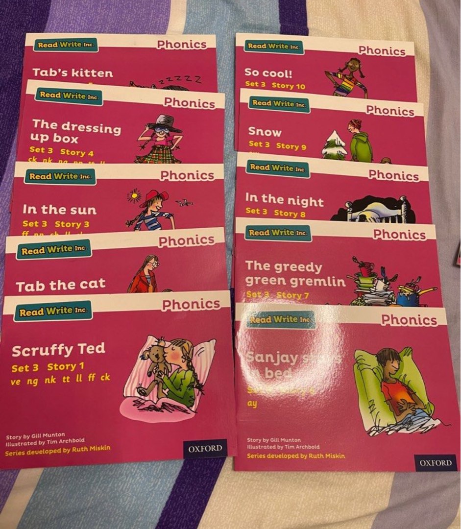 Oxford Read Write Inc phonics set 3 pink books, 興趣及遊戲, 書本 & 文具, 教科書 ...