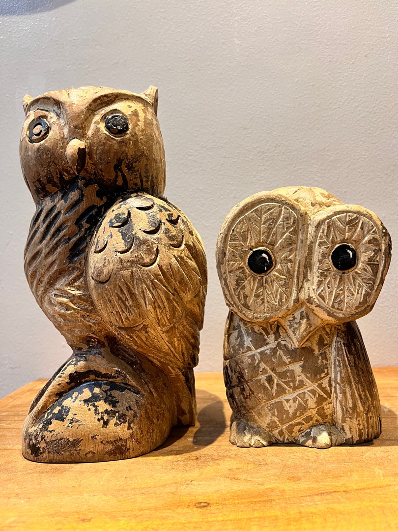 Pair of Old Carved Owls, Furniture & Home Living, Home Decor, Other ...