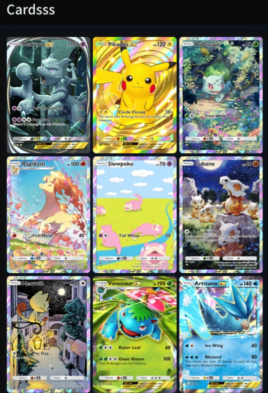 Pokemon TCG Pocket (TCGP) Mewtwo EX, Pikachu EX, Video Gaming, Gaming ...