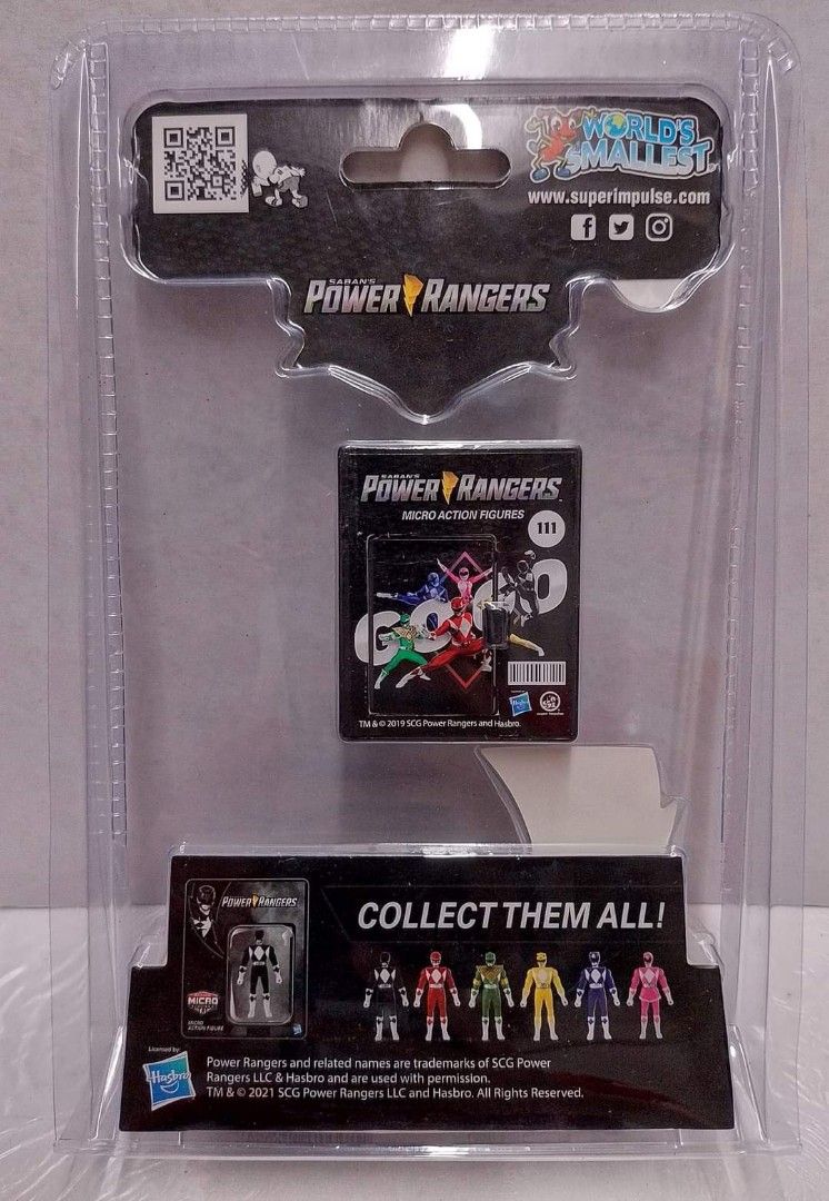 Saban's Power Rangers Micro Action Figure World's Smallest Black Ranger ...