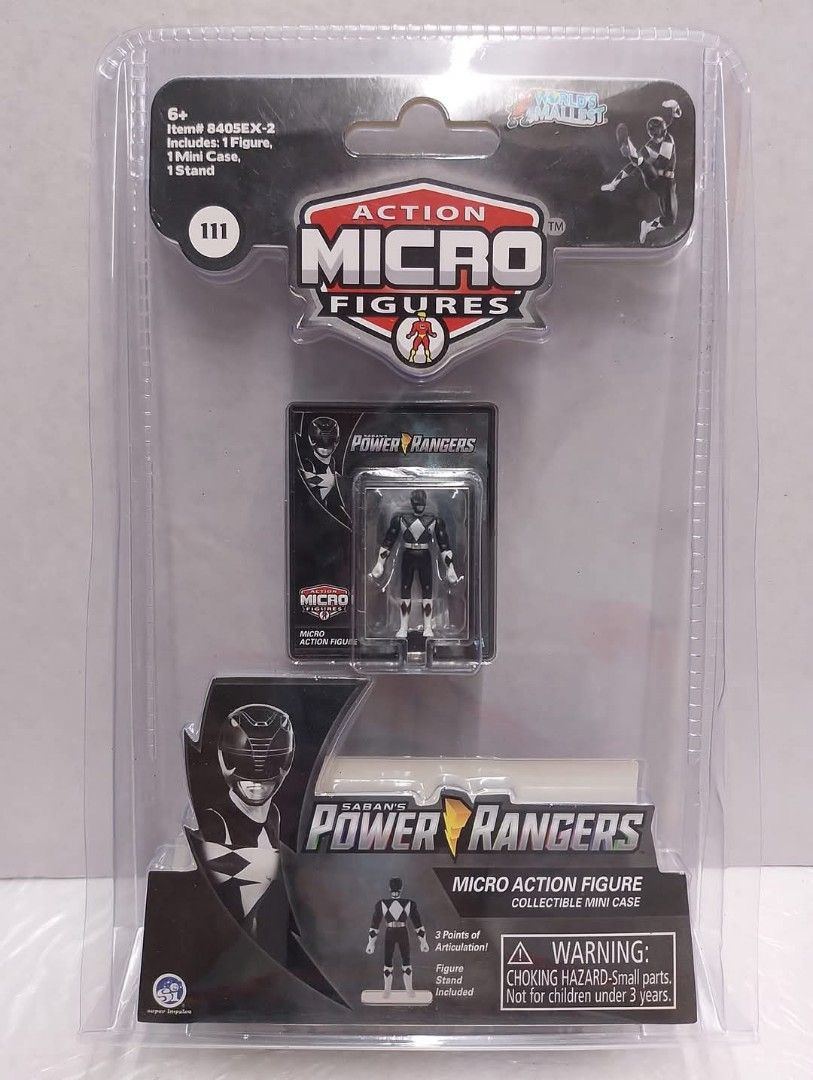 Saban's Power Rangers Micro Action Figure World's Smallest Black Ranger ...