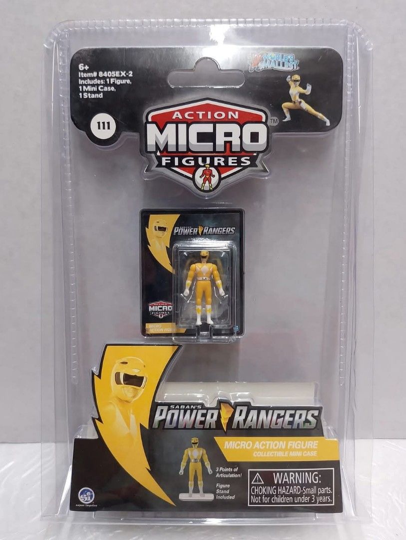 Power Rangers Micro Action Figure World's Smallest Yellow Ranger ...