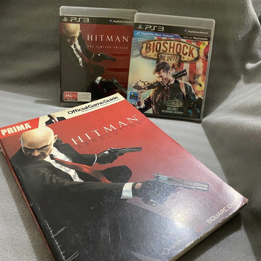 PS3 Hitman Absolution set GAME + GUIDE with FREE BIOSHOCK, Video Gaming ...