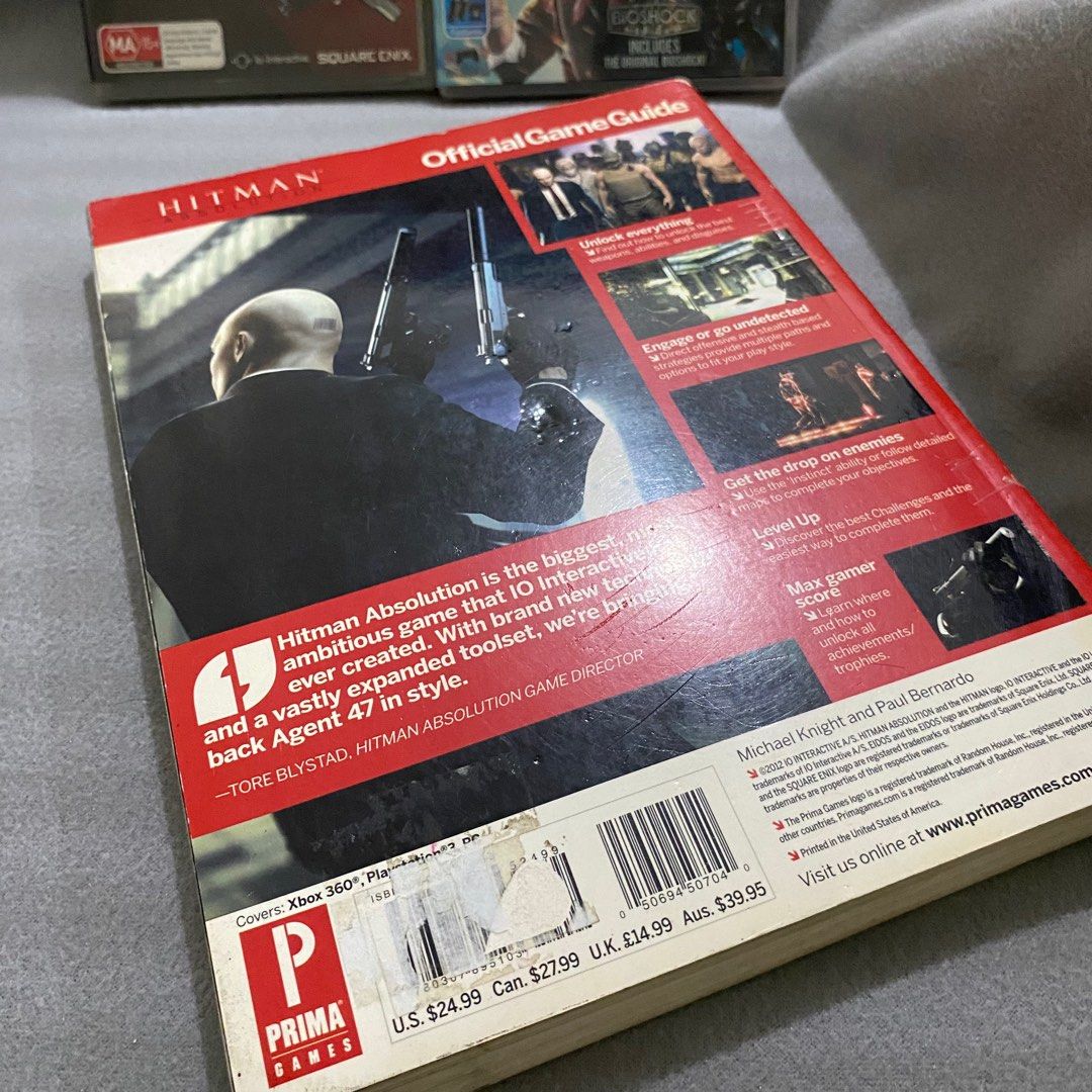 PS3 Hitman Absolution set GAME + GUIDE with FREE BIOSHOCK, Video Gaming ...