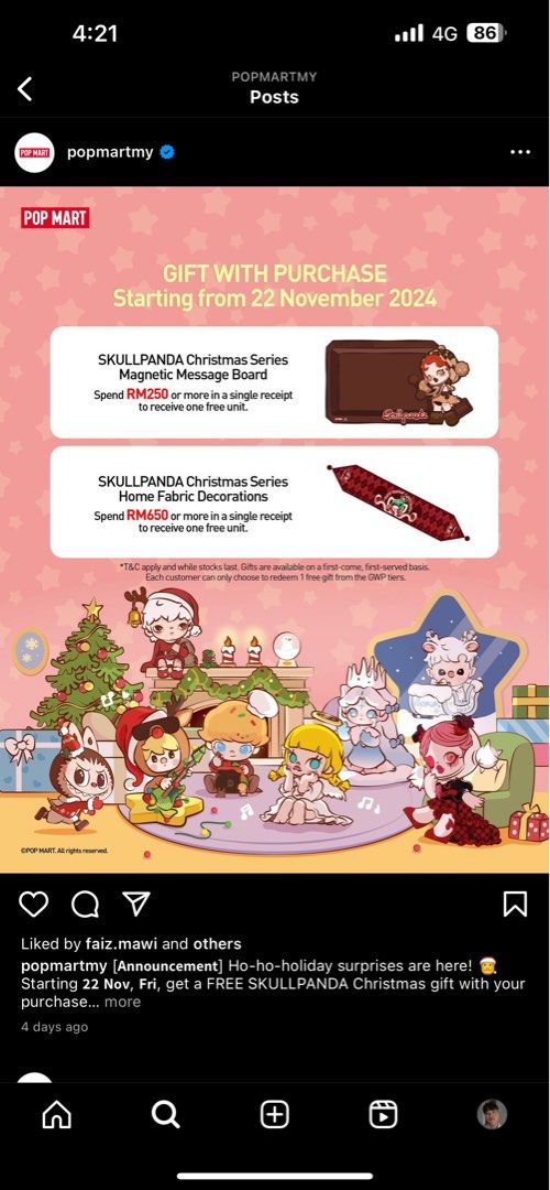 SKULLPANDA Christmas Series Home Fabric Decorations, Women's Fashion ...