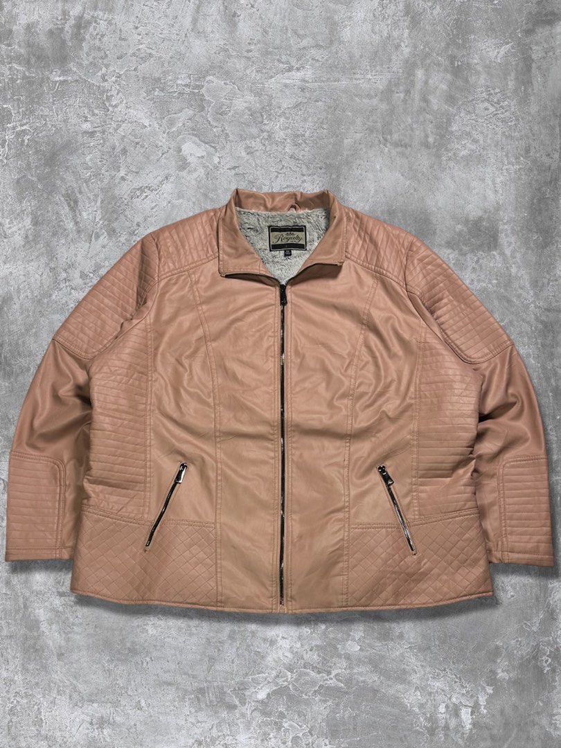 Vintage Pink Royalty Leather Detailed Jacket, Men's Fashion, Coats ...