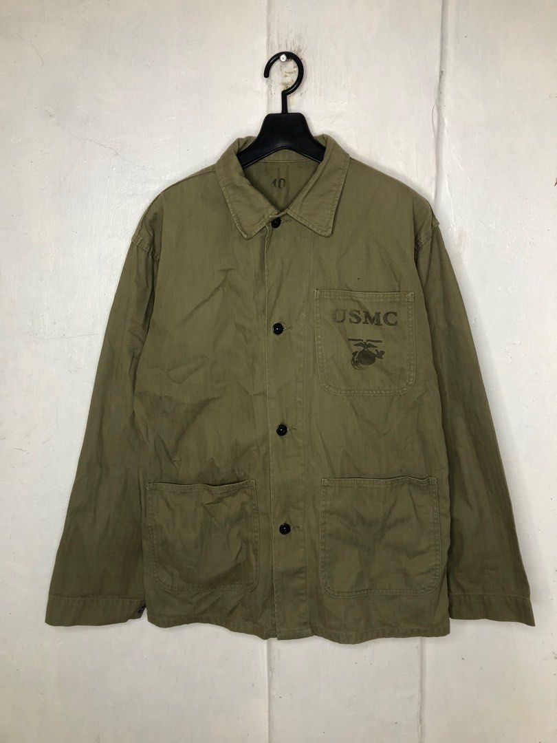 WW2 US HBT USMC Marine Army Coat Casual Wear Retro Green Uniform Jacket ...