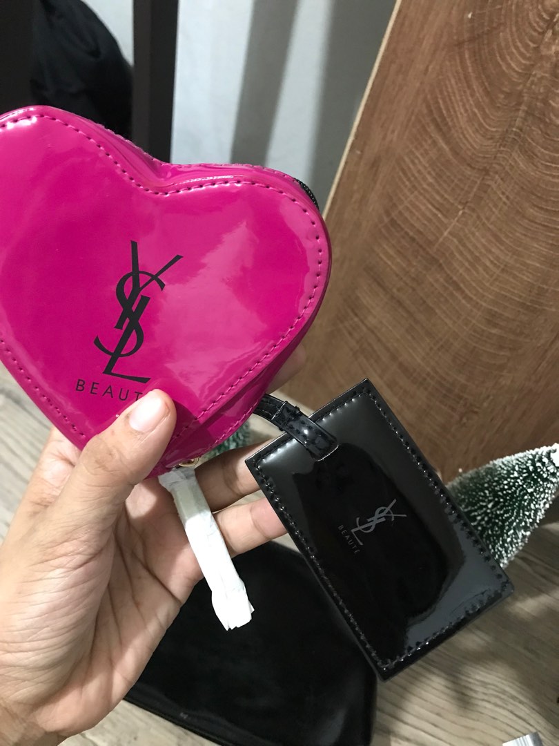YSL mirror heart pouch and classic black, Luxury, Bags & Wallets on ...