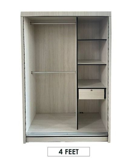 4 FT | 5 FT Sliding Wardrobe with Mirror Doors(Available in 2 Colors ...