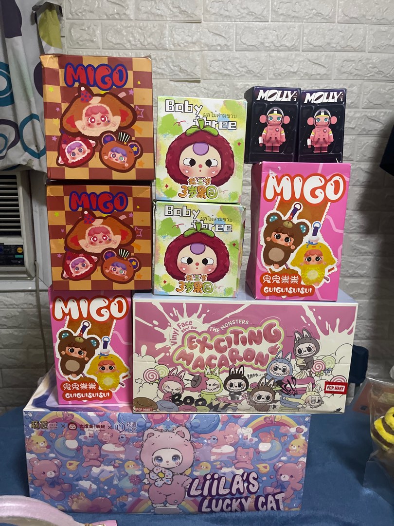Anik-Anik Bag Charms Plush Labubu Migo Baby Three, Hobbies & Toys, Toys ...