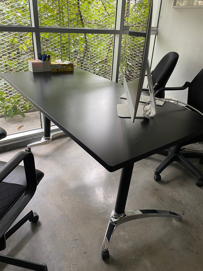 BRISTOL Black Office Table, Furniture & Home Living, Furniture, Tables & Sets on Carousell